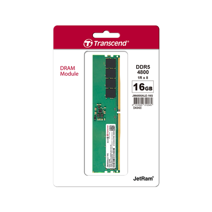 Transcend JetRam 16GB DDR5 4800MHz – U-DIMM, 4800 MHz , Deaktop Ram ...
